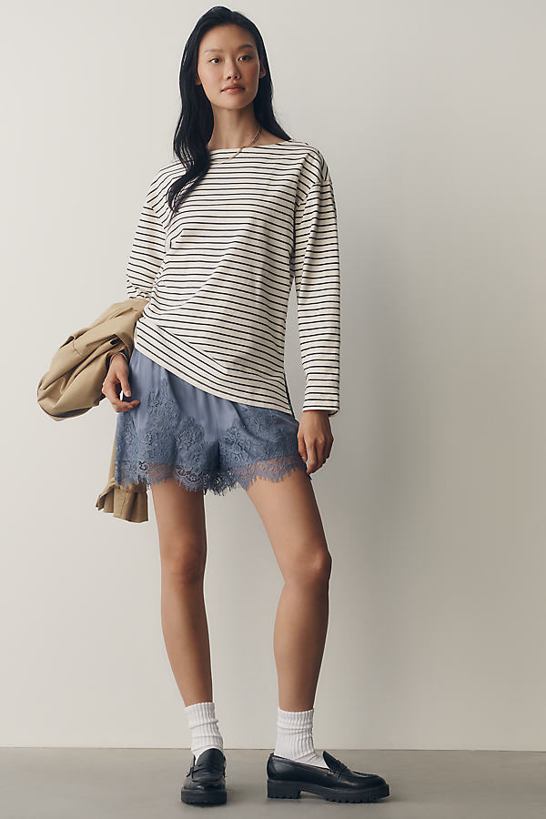 MAEVE Maeve Greer Striped Cotton Long-Sleeve Top